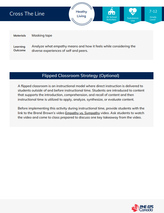 Activity: Cross The Line | PHE Canada